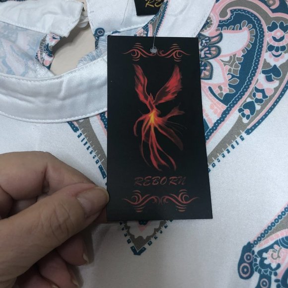 Reborn | Dresses | Reborn Collection White And Teal Blue Paisley ...